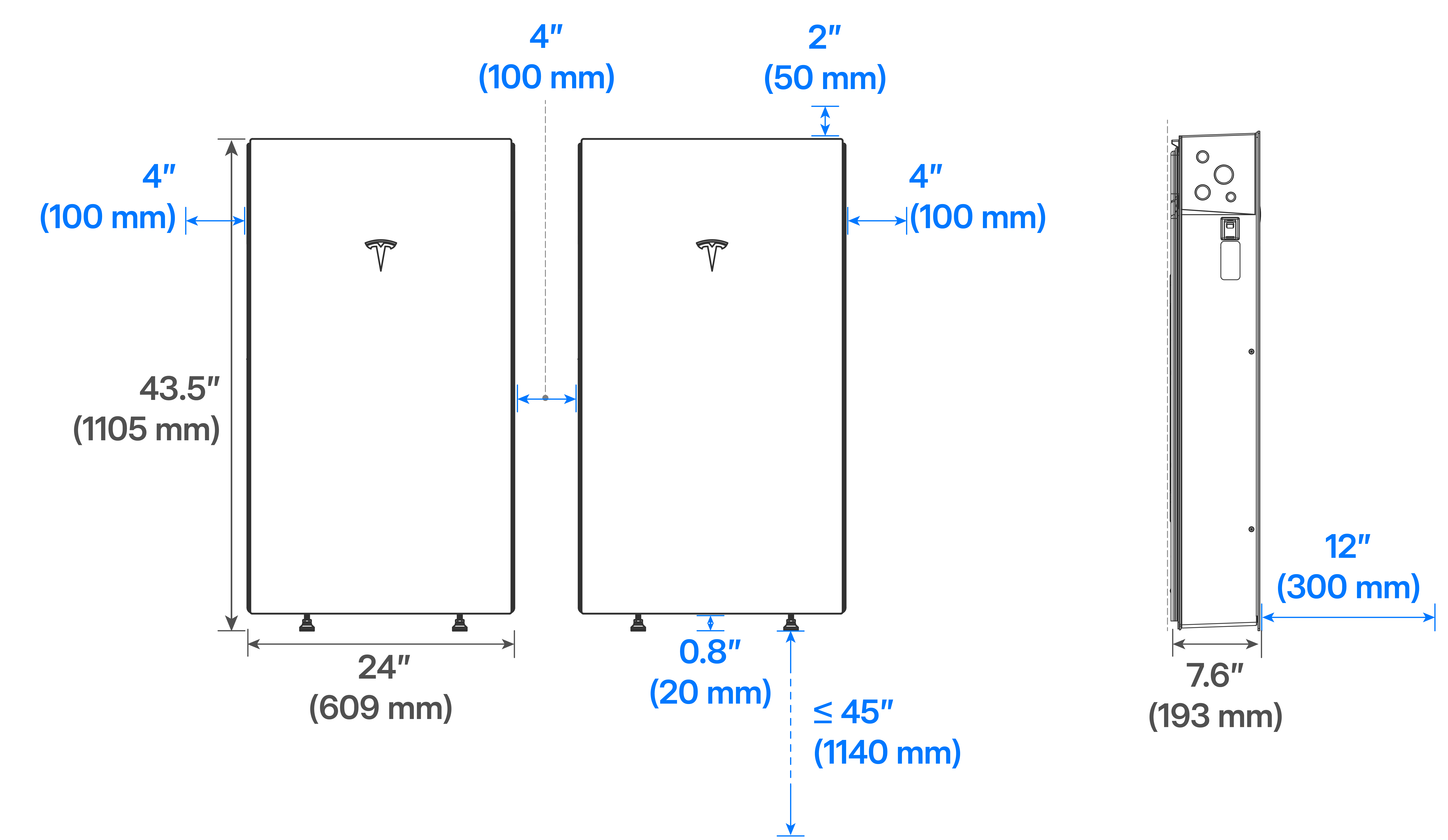 Choose a Location that Meets Powerwall 3 Clearance Requirements